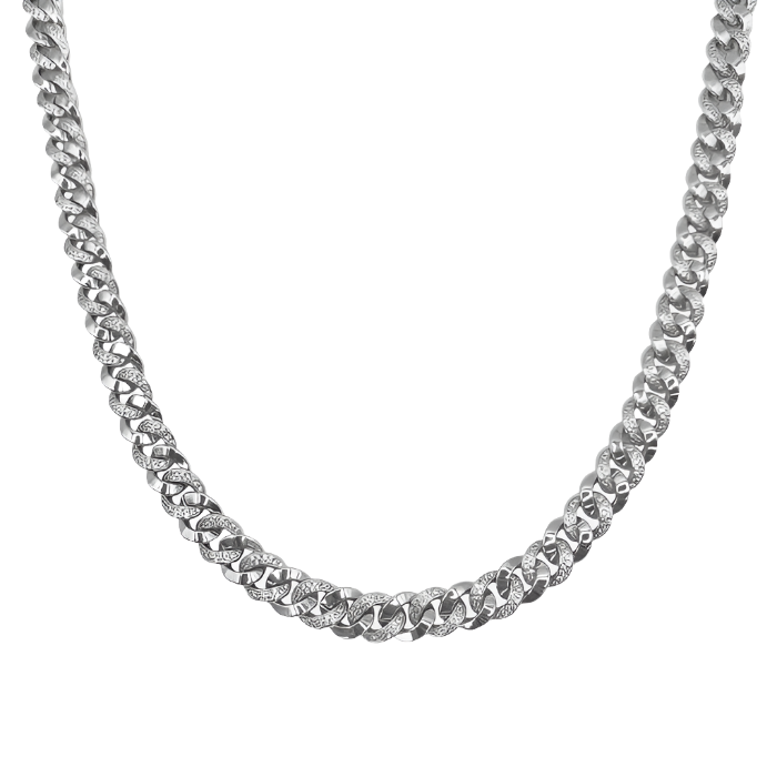Semi Iced Cuban Link Chain Silver (12mm) – VAFARA